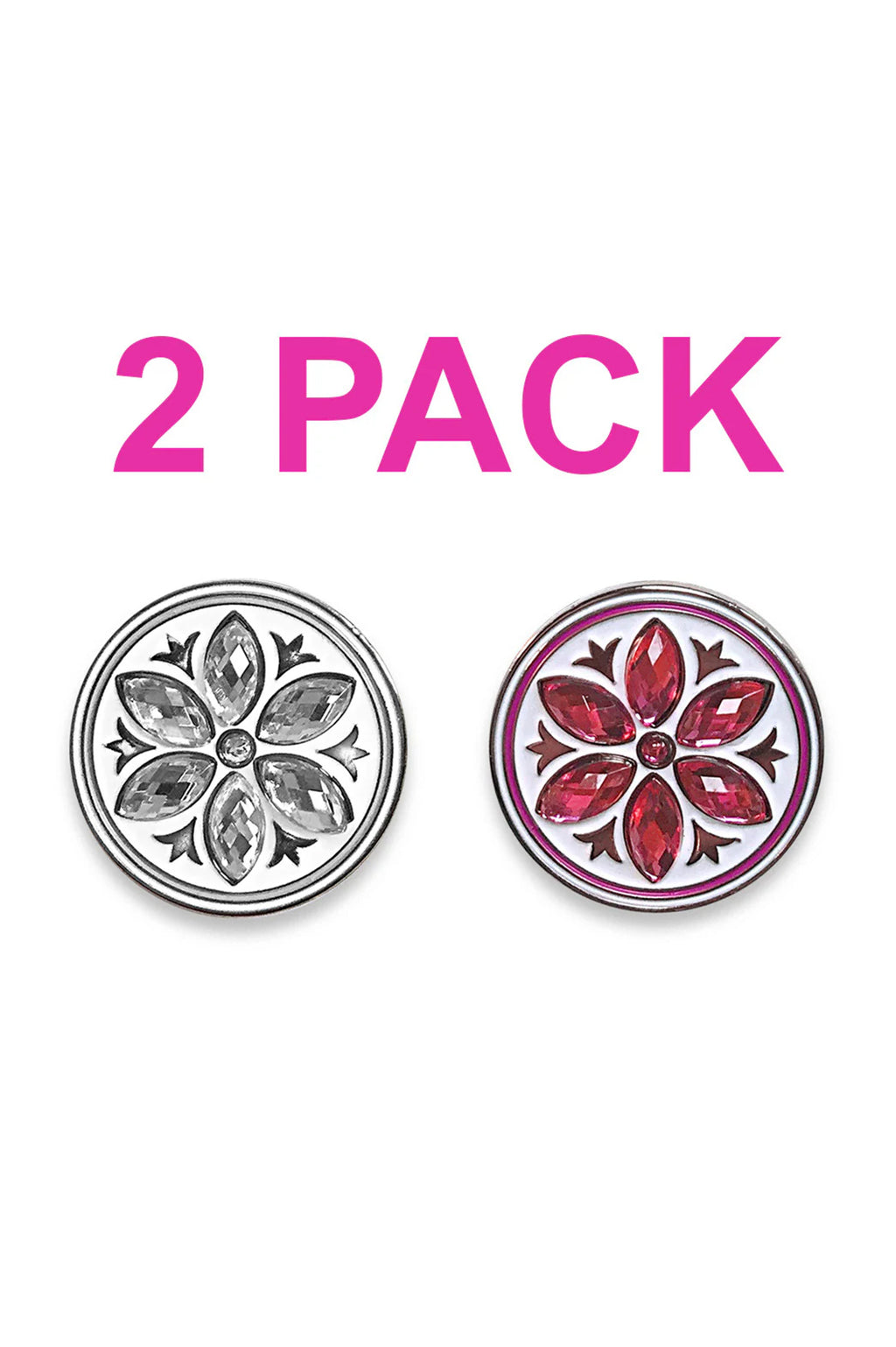 2 Pack Crystal Flower Golf Ball Markers – Surprizeshop