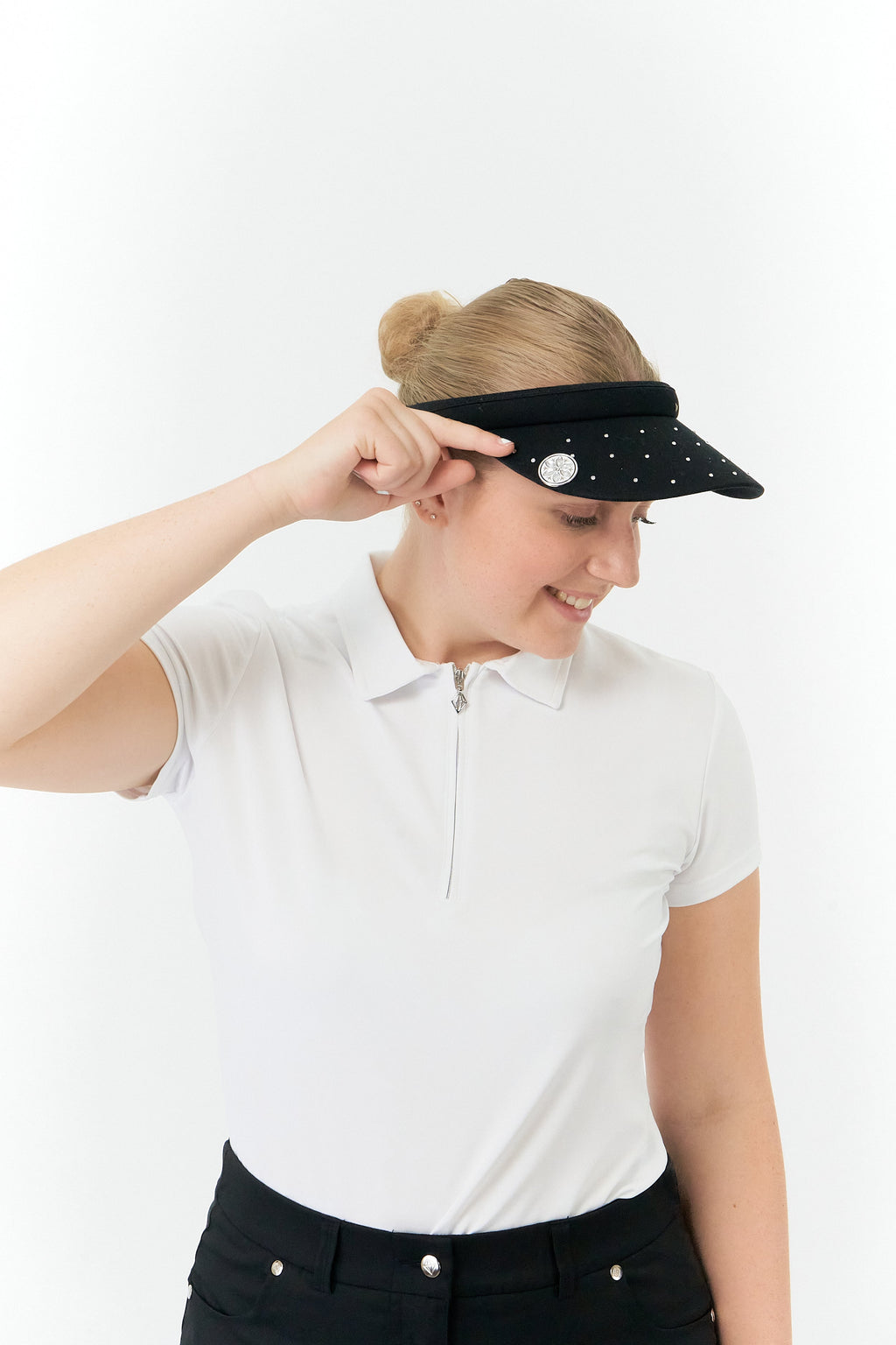 Black Crystal Clip Golf Visor with Ball Marker - Surprizeshop