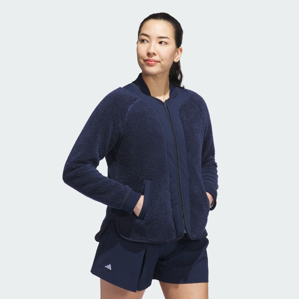 Adidas Ladies Go-To Golf Fleece Jacket - Navy – Surprizeshop