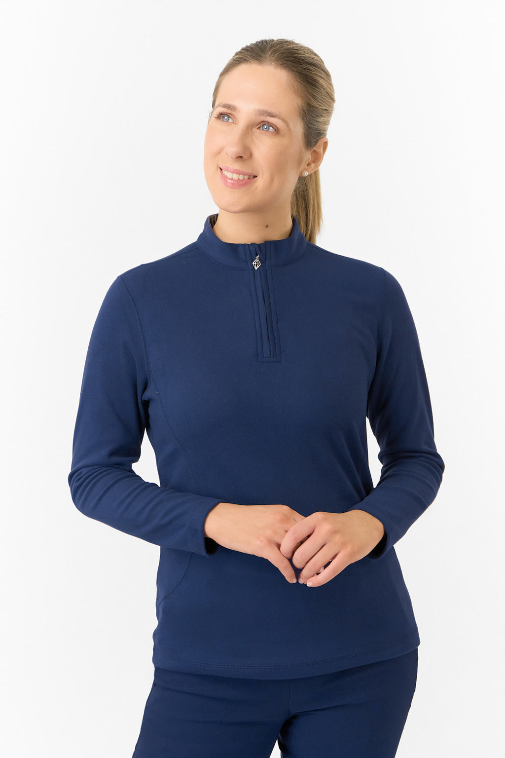 Pure Golf Iris Ladies Fleece Golf Quarter Zip Navy | Surprizeshop