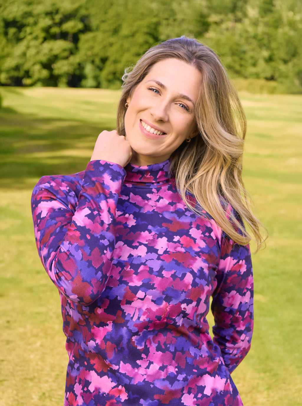 Pure Golf Ladies Amy Golf Roll Neck Autumn Aquarelle | Surprizeshop