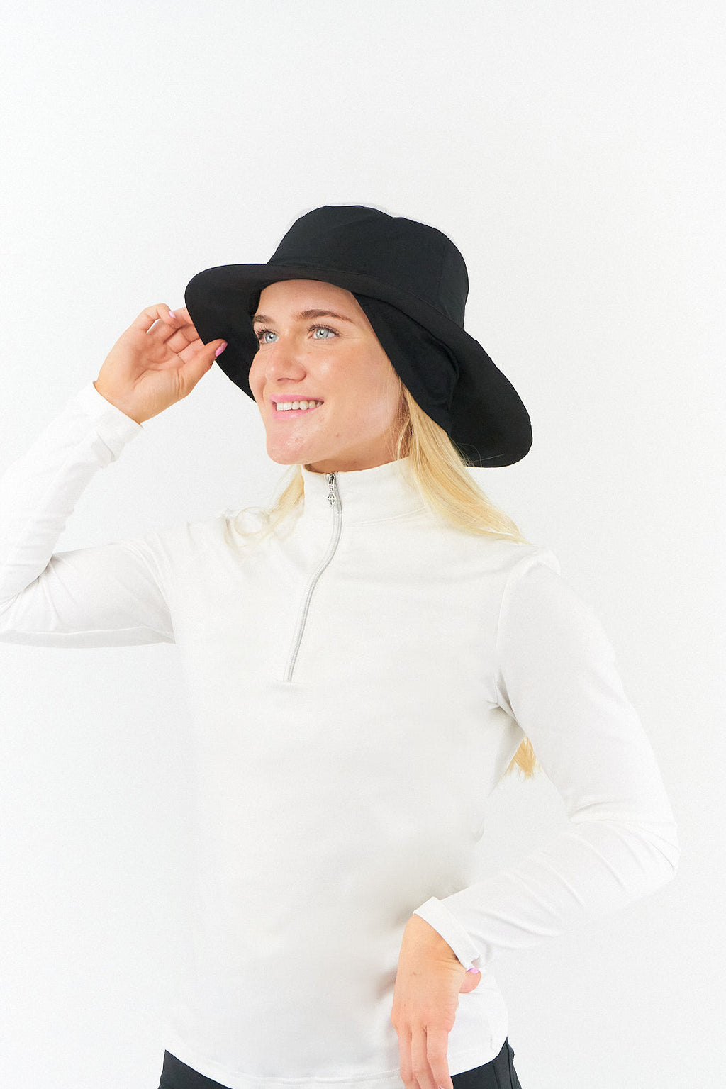 Black Ladies Golf Waterproof Fleece Lined Rain Hat - Surprizeshop