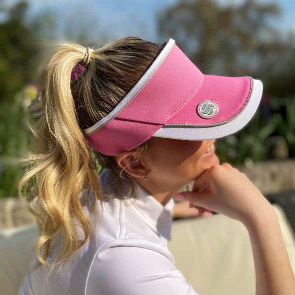 Ladies Golf Velcro Visor with Matching Ball Marker - Pink – Surprizeshop